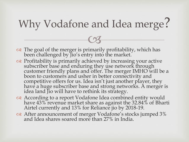 Vodafone and idea merger | PPT