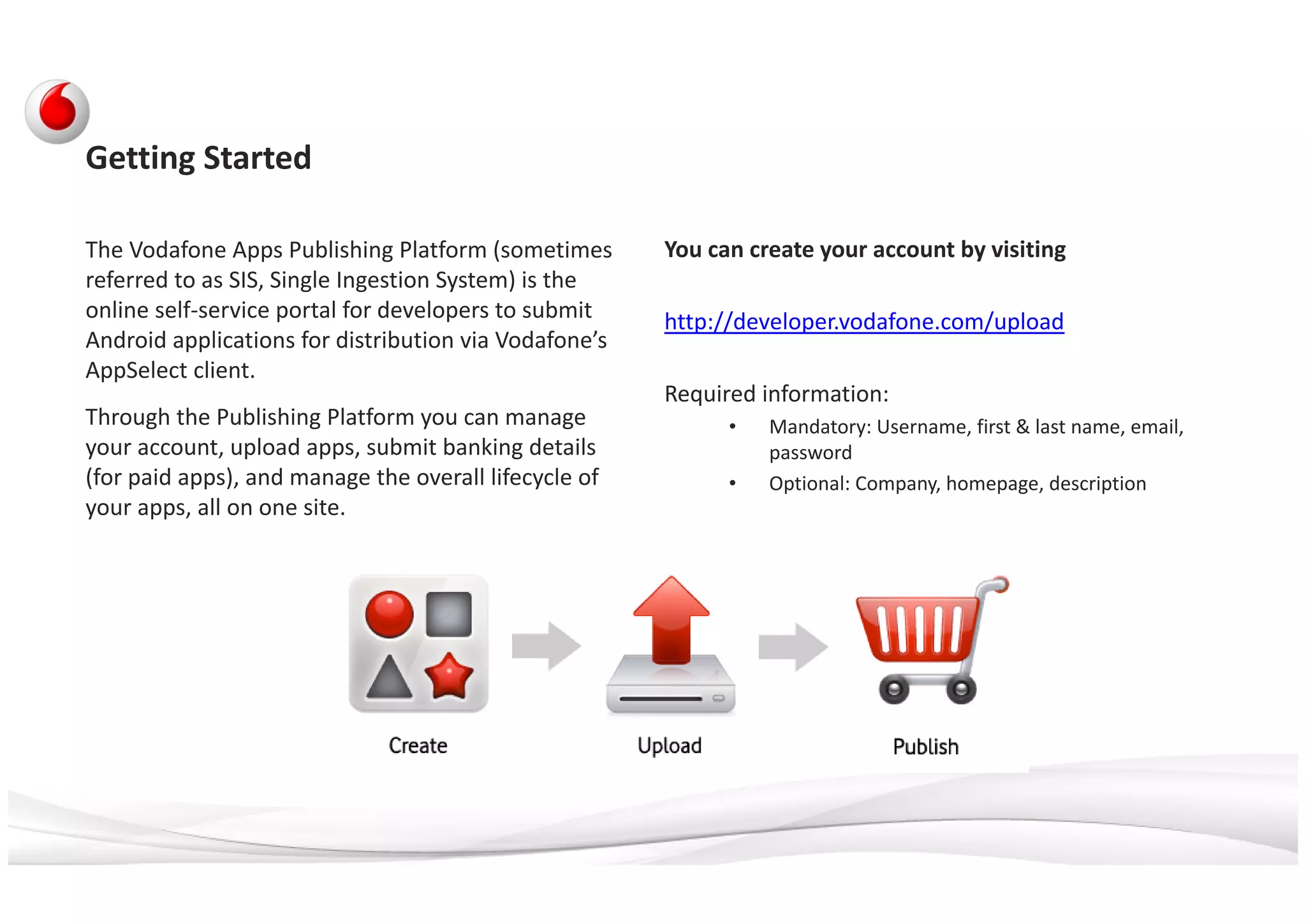 Vodafone application upload guidelines v1 | PDF