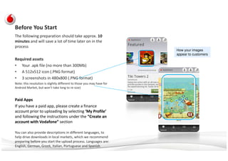 Vodafone application upload guidelines v1 | PDF | Computer Software and ...