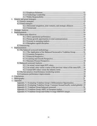 Vodafone Comprehensive Strategic Management Model | PDF