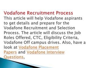 Vodafone recruitment and selection process | PPTX