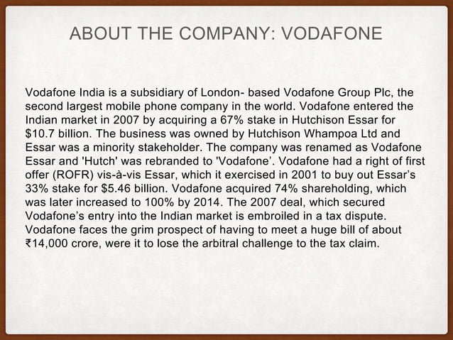 Vodafone Idea Merger | PPT