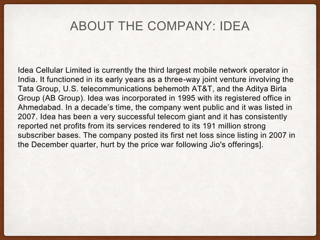 Vodafone Idea Merger | PPT