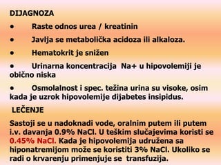 Poremećaj metabolizma vode, natrijuma i kalijuma | PPT