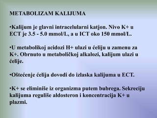 Poremećaj metabolizma vode, natrijuma i kalijuma | PPT