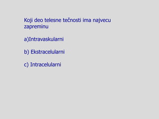 Poremećaj metabolizma vode, natrijuma i kalijuma | PPT