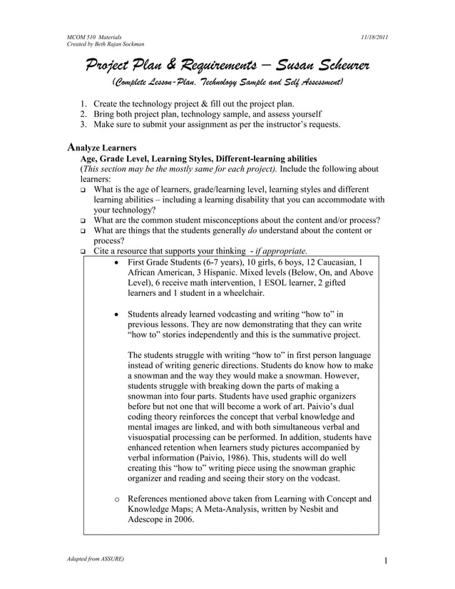 Vodcast Lesson Plan | DOCX | Homework and Study | Education