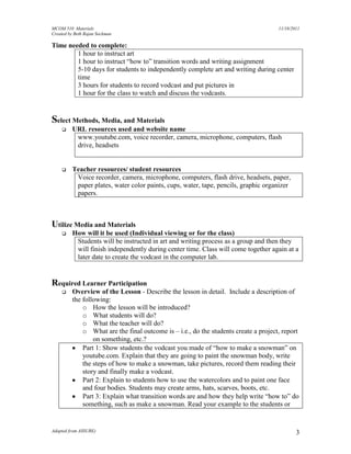 Vodcast Lesson Plan | DOCX | Homework and Study | Education