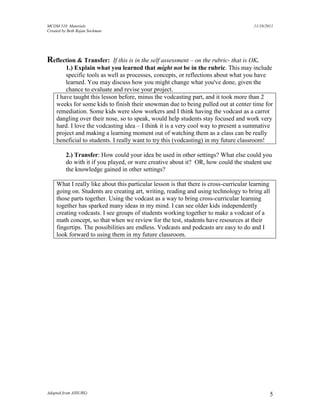 Vodcast Lesson Plan | DOCX | Homework and Study | Education