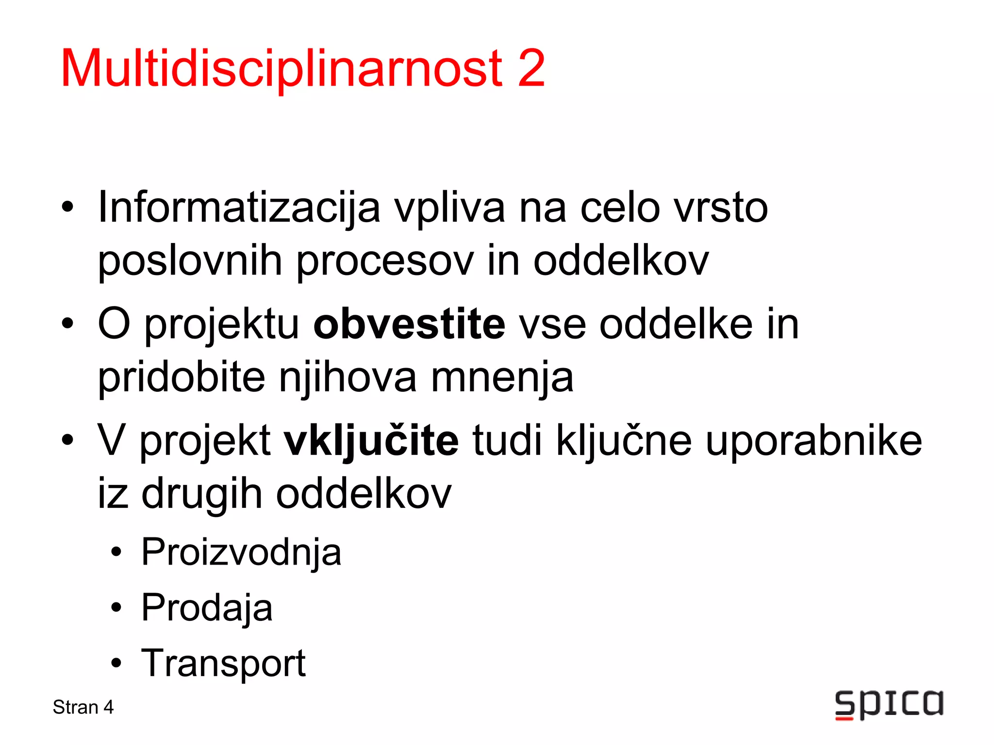 Priprava in vodenje projektov | PPT