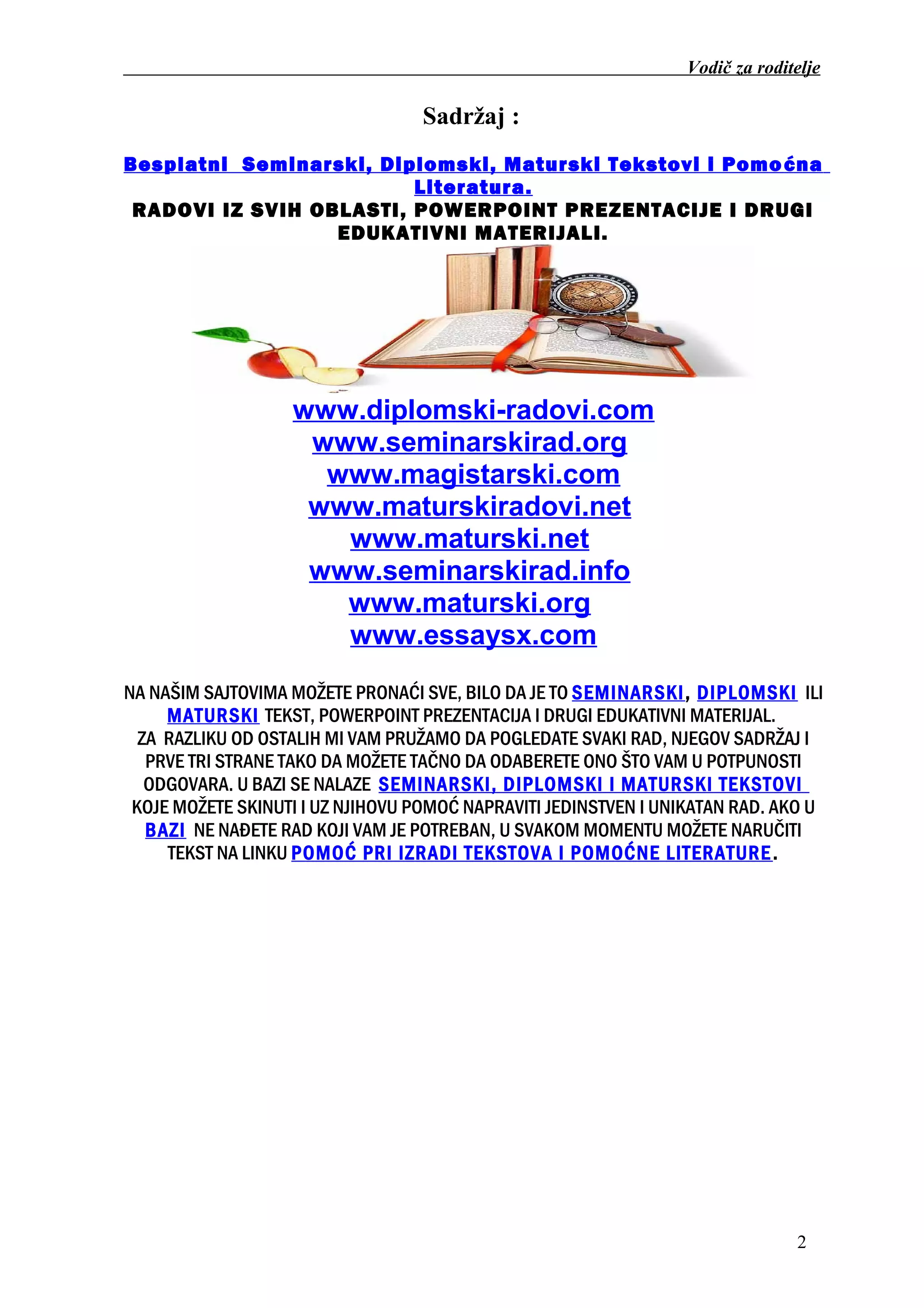 Vodic za roditelje | DOC