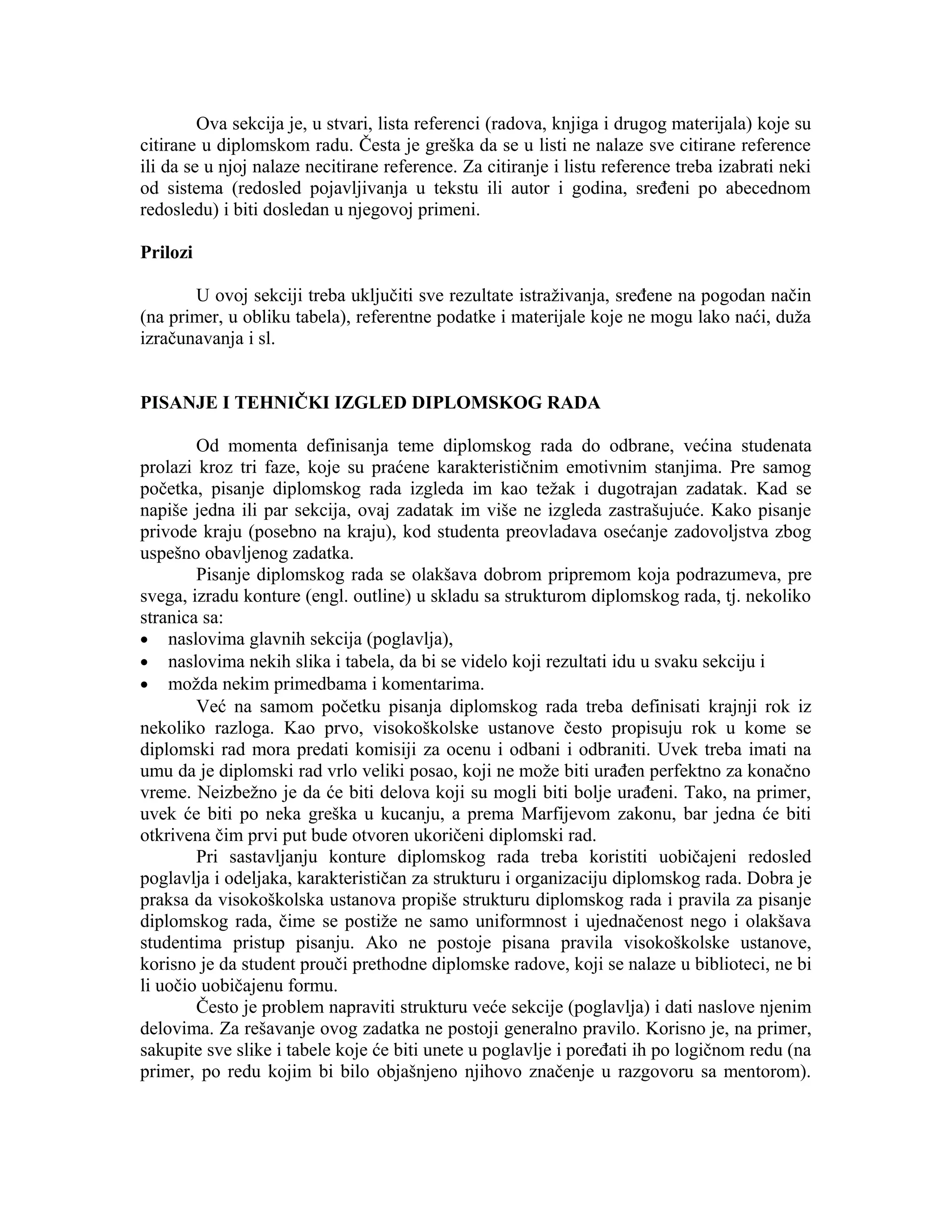 Vodič za pisanje diplomskog rada | DOC