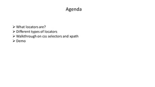 Techniques and tricks in using locators with selenium | PDF