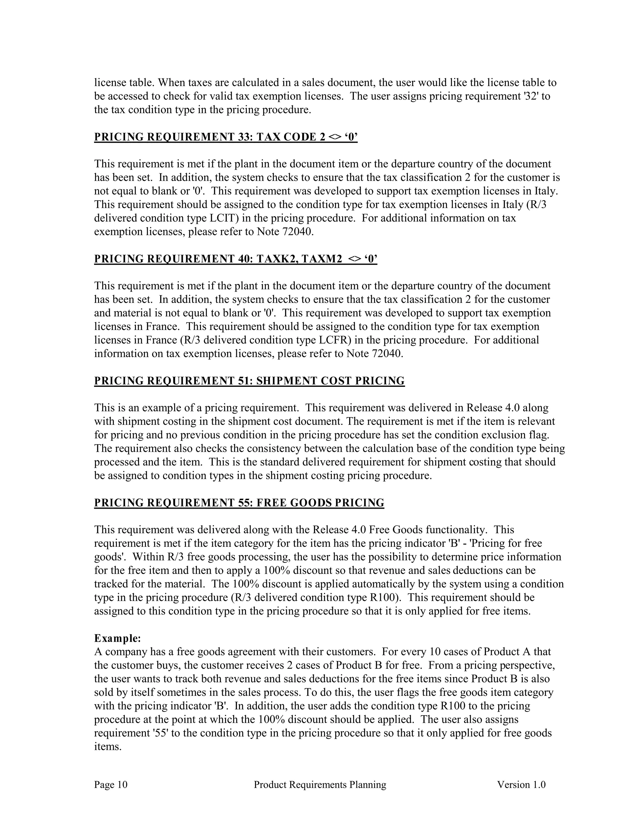 Vofm requirement routines | PDF