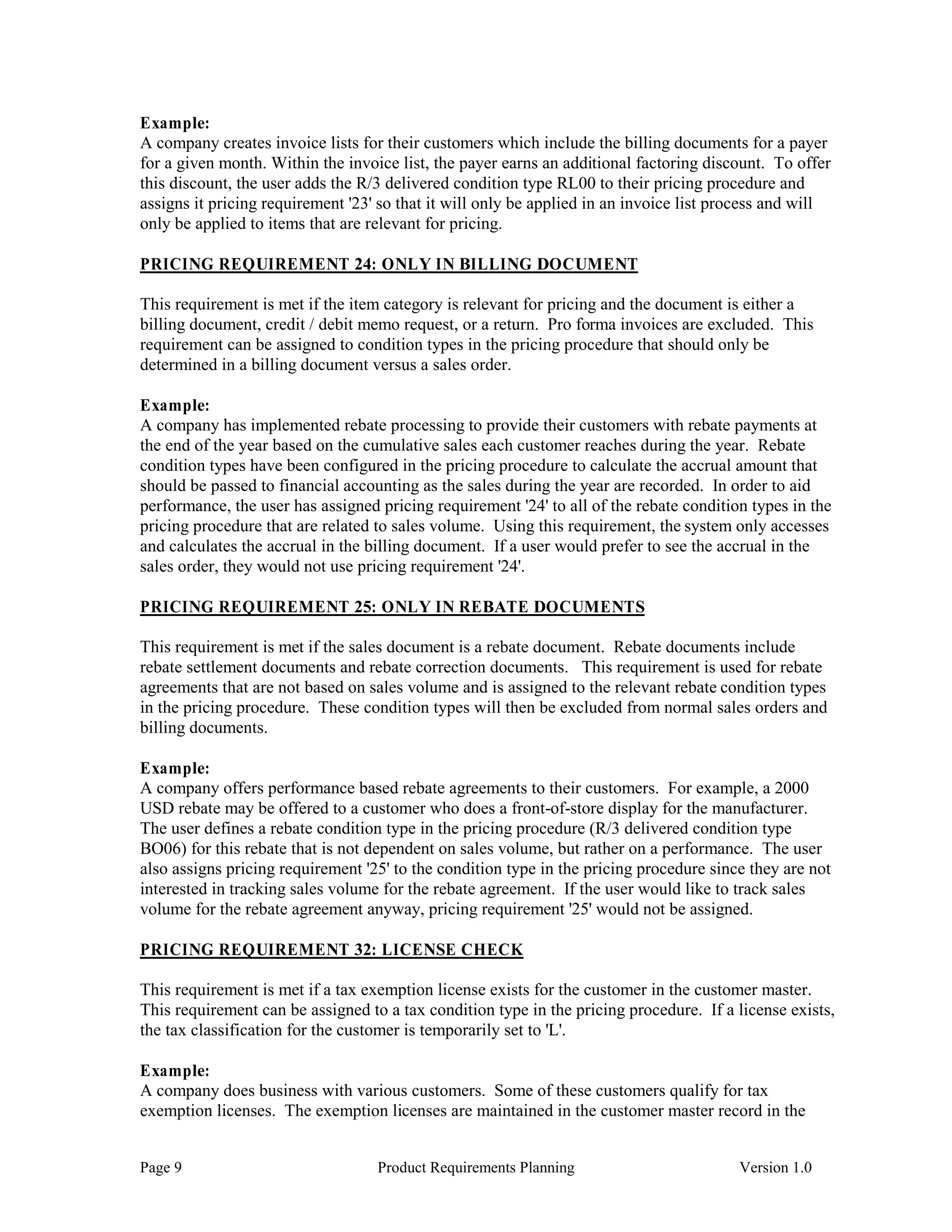 Vofm requirement routines | PDF