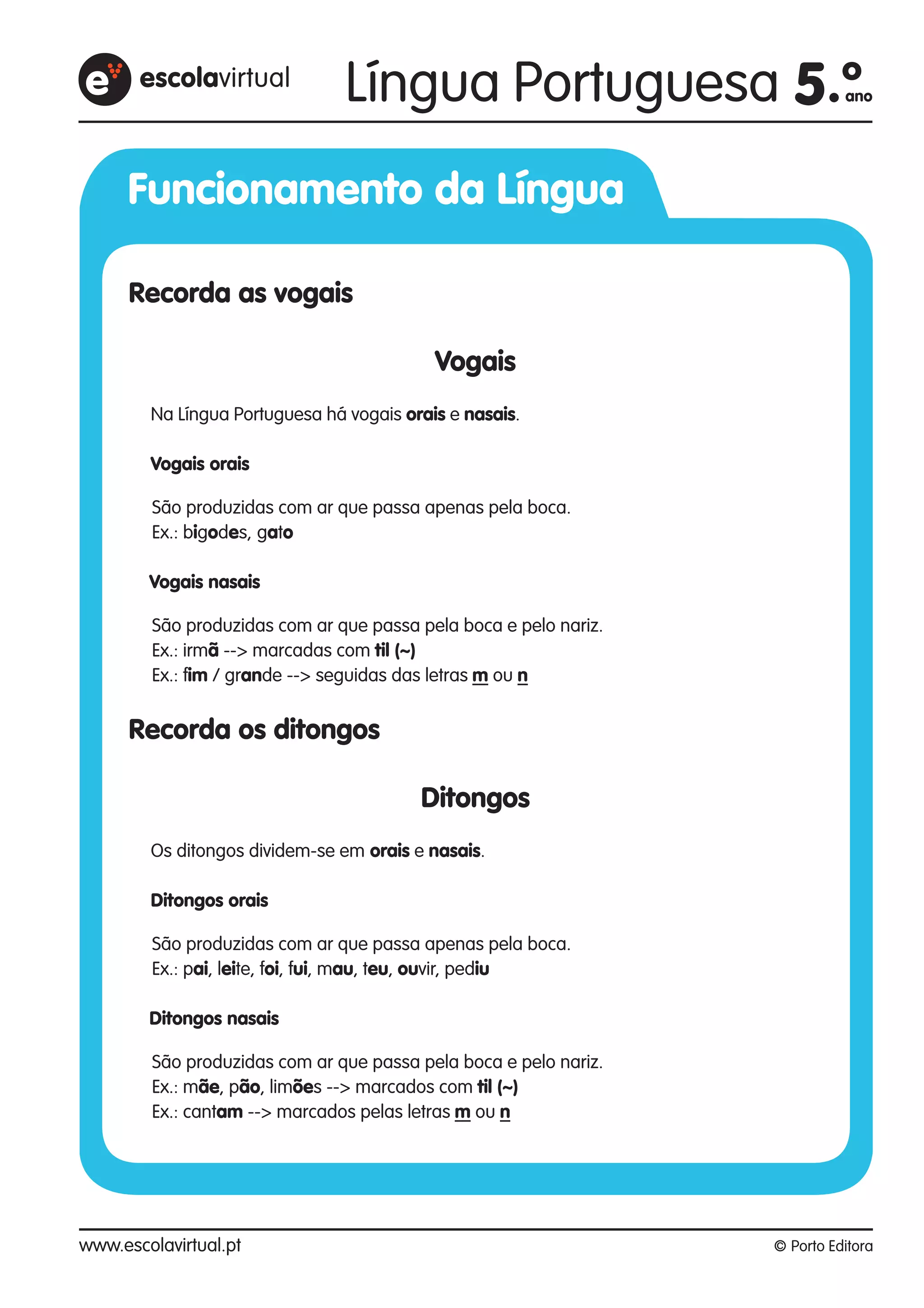 Vogais e ditongos | PDF
