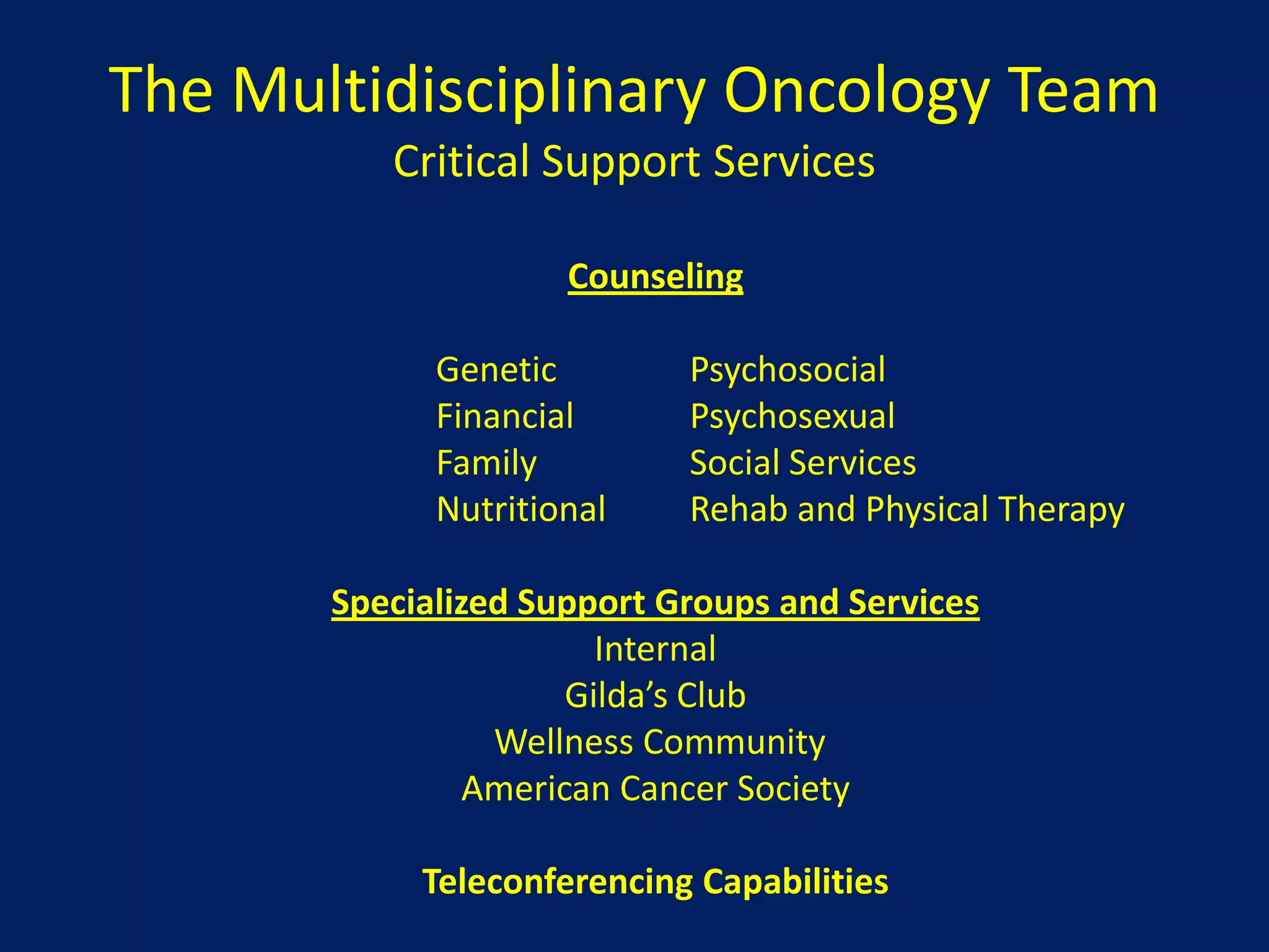 Multidisciplinary Cancer Care - Dr. Vogel | PPTX