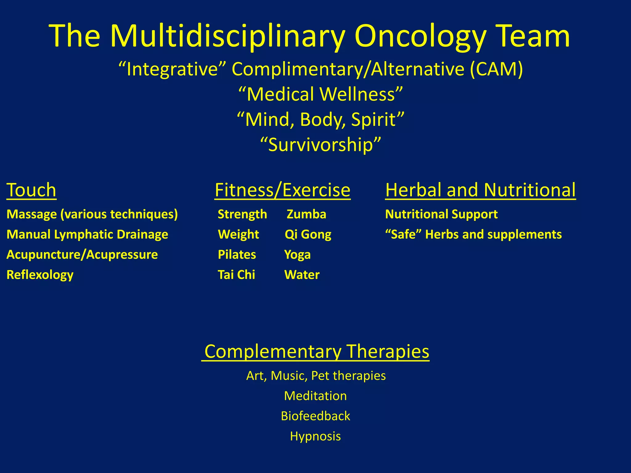 Multidisciplinary Cancer Care - Dr. Vogel | PPTX