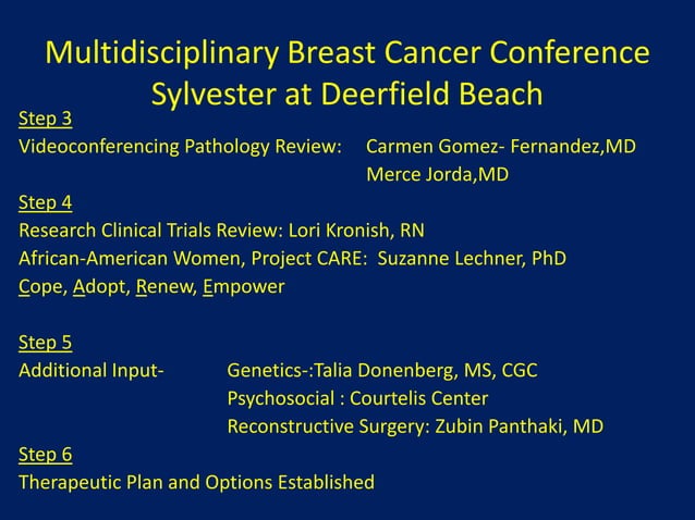 Multidisciplinary Cancer Care - Dr. Vogel | PPTX | Cancer | Diseases ...