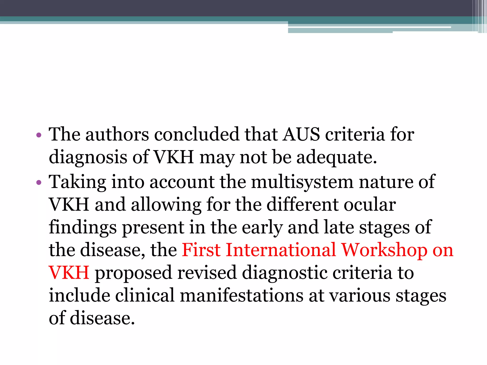 Vogt Koyanagi Harada Disease | PPTX