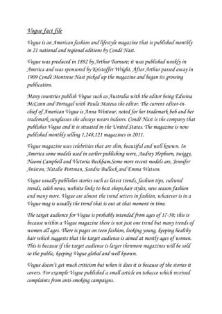 Vogue fact file | PDF