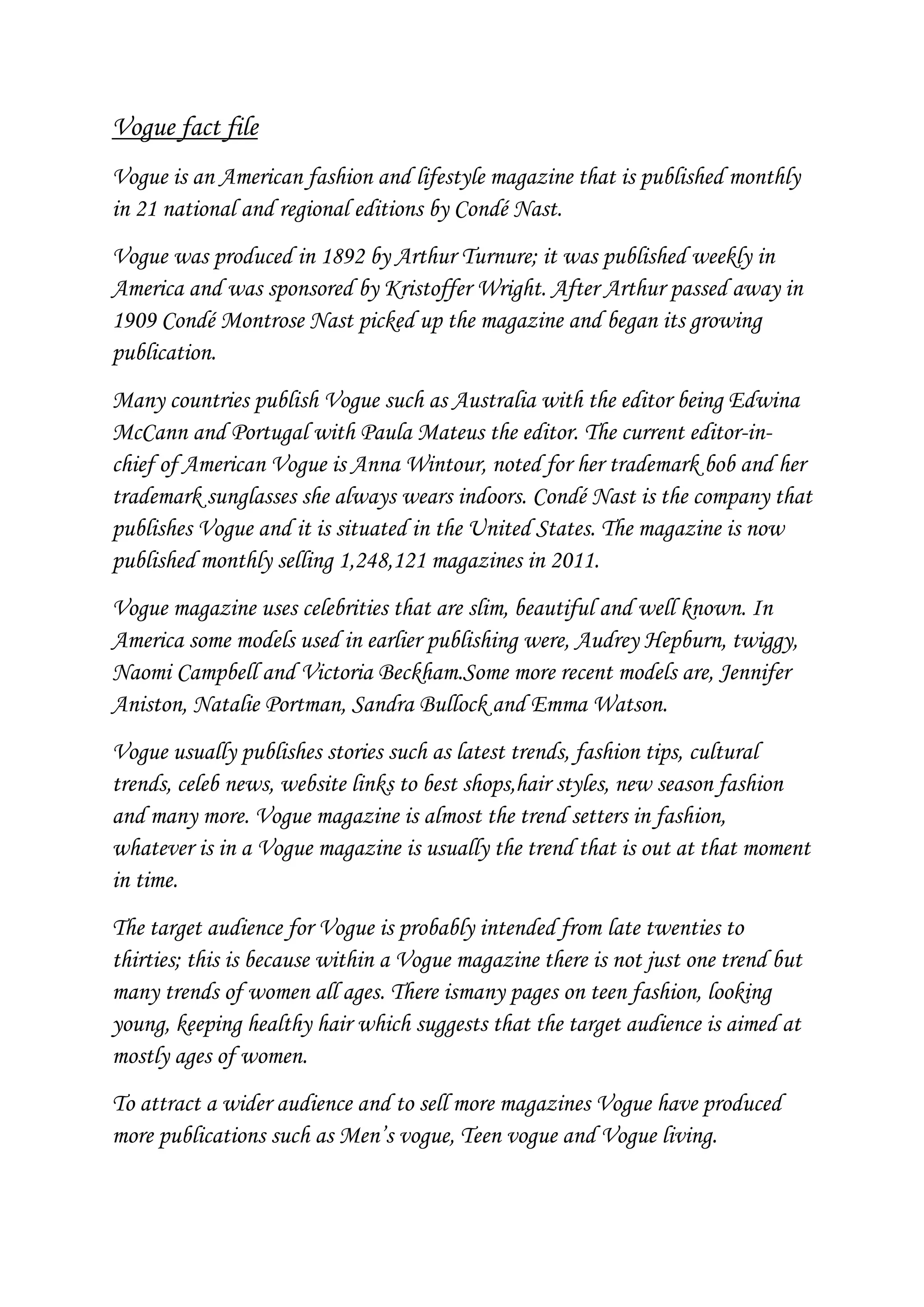 Vogue fact file | DOCX