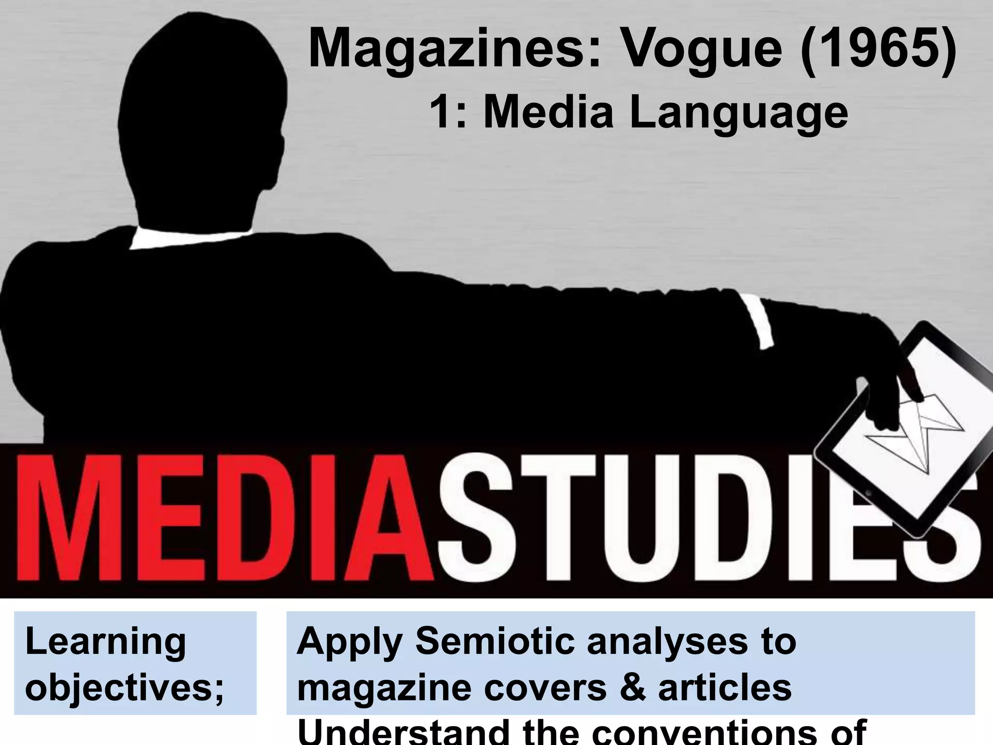 Vogue lesson 1 media language | PPTX