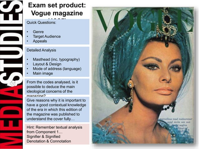 Vogue lesson 1 media language | PPTX | Style & Fashion