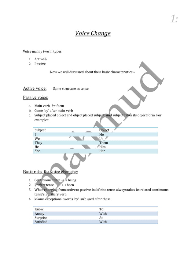 Voice Change | PDF