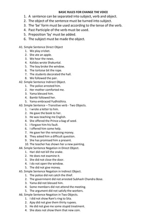 active voice and passive voice - sentences | PDF