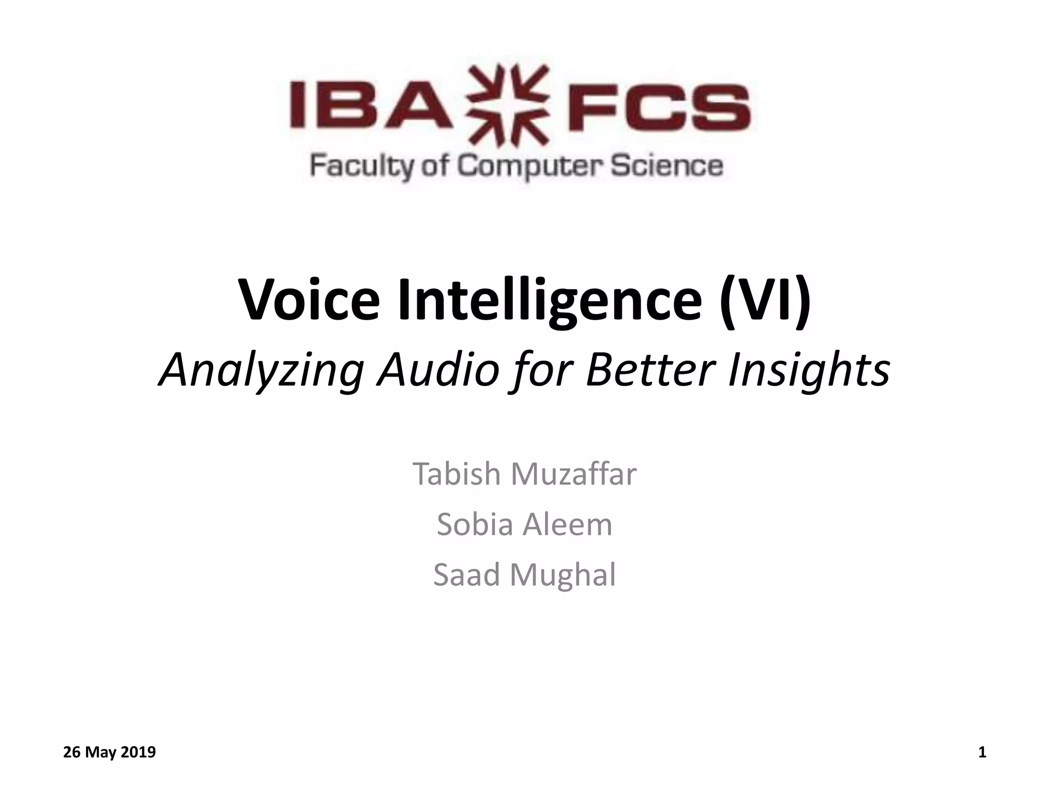 Voice Intelligence | PPT