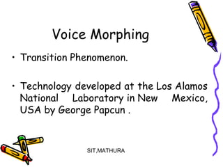 Voice morphing | PPT
