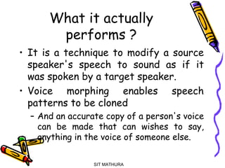 Voice morphing | PPT