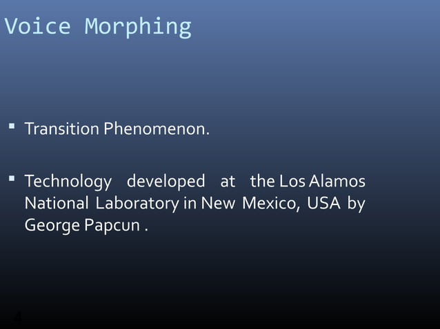 Voice morphing- | PPT