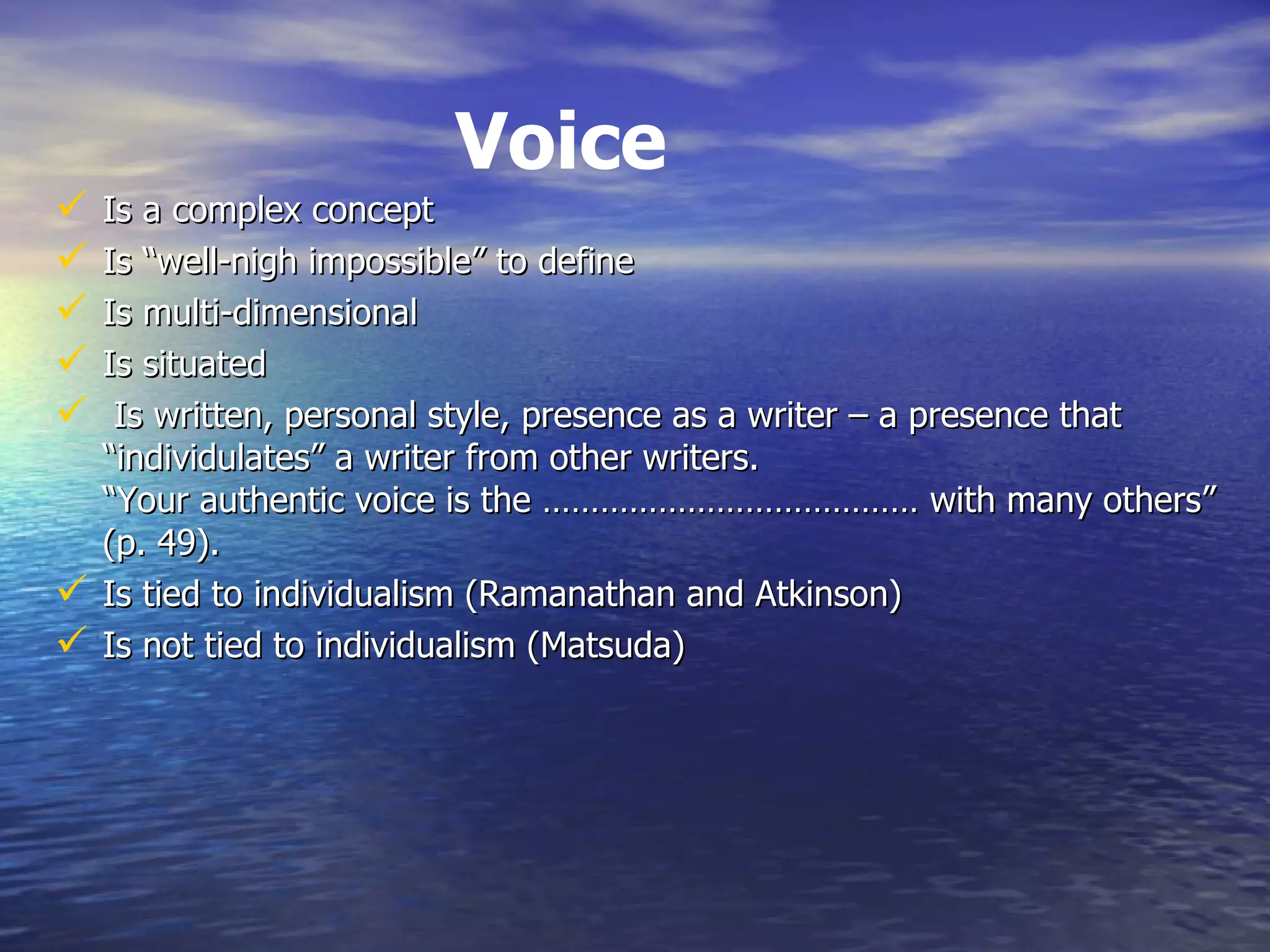 Voice and Identity in Second Language Writing | PPT