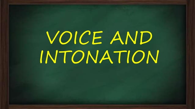 Voice and intonation | PPTX