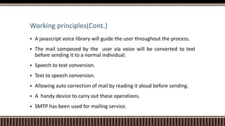Voice based email system for physically challenged | PPTX
