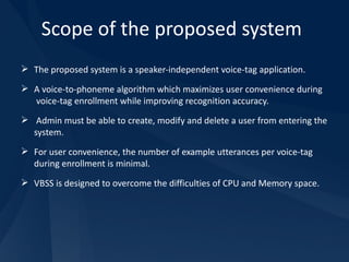 VOICE BASED SECURITY SYSTEM | PPT