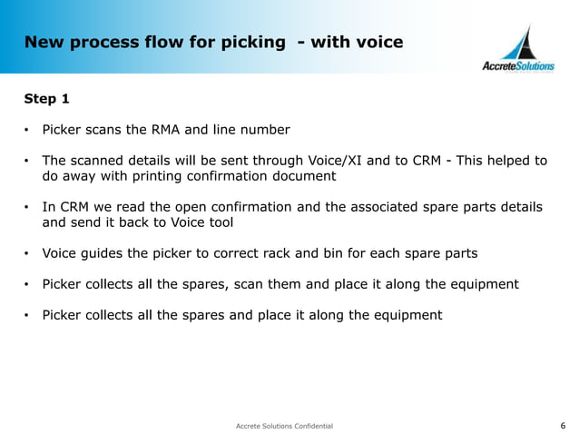 Voice based repair shop floor picking | PPTX