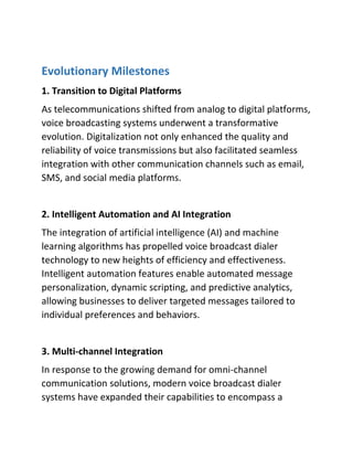 Connecting Beyond Boundaries: The Evolution of Voice Broadcast Dialer Technology | PDF