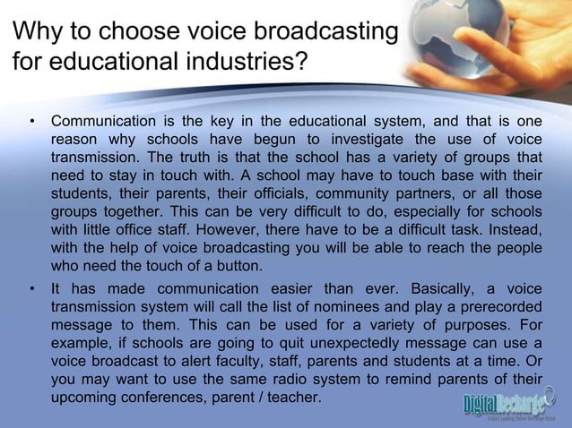 Voice Broadcasting Solutions | PPT