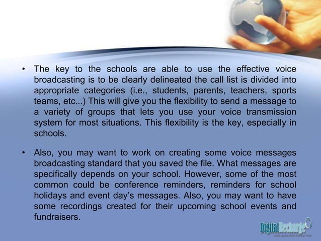 Voice Broadcasting Solutions | PPT