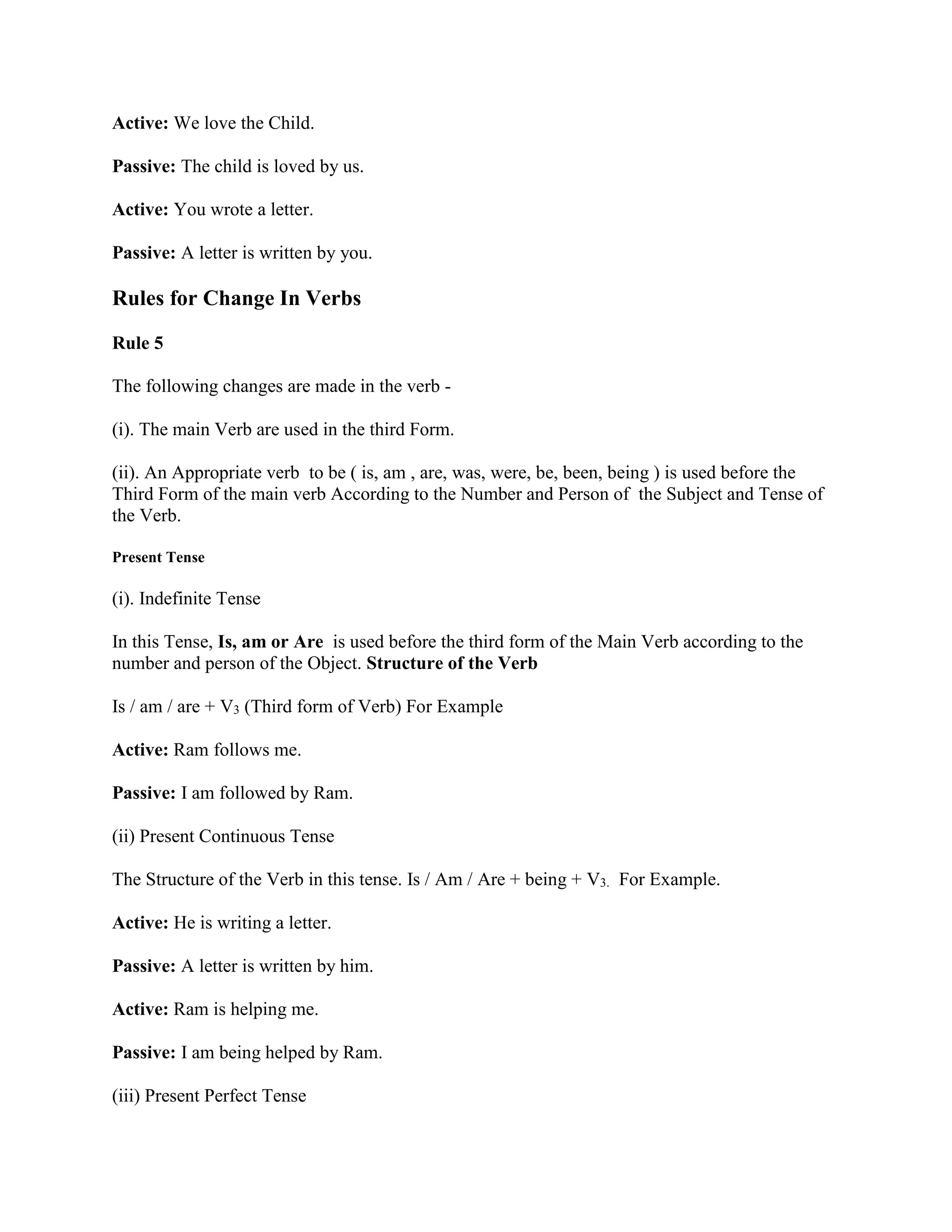 Voice Change Rules for ELA students (Grammar) | PDF