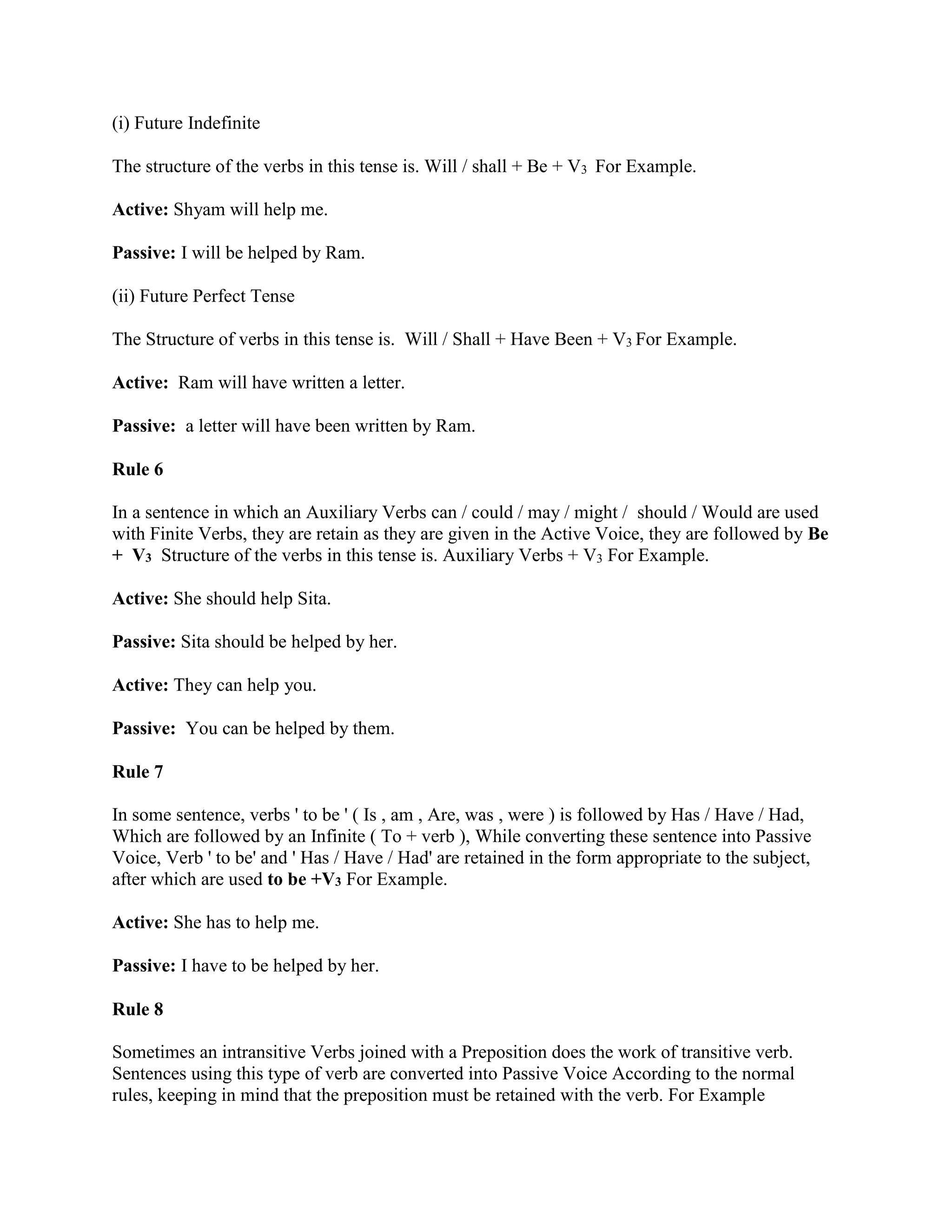 Voice Change Rules for ELA students (Grammar) | PDF