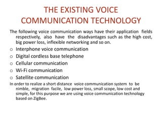 Voice communication using zigbee | PPT