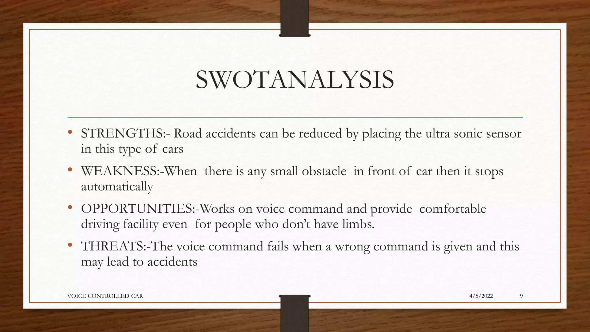 Voice controlled car | PPTX