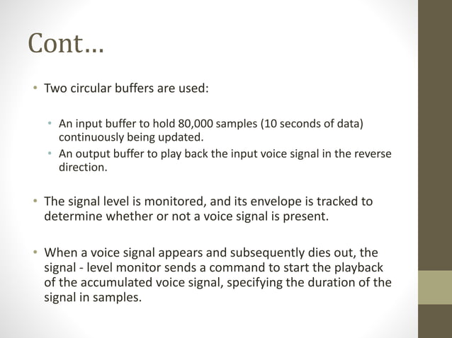 Voice Detection and Reverse Playback | PPTX