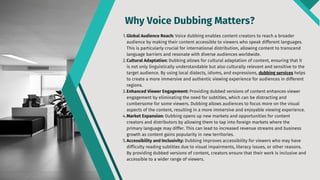 Voice Dubbing Services: Bringing Your Content to a Global Audience | PDF