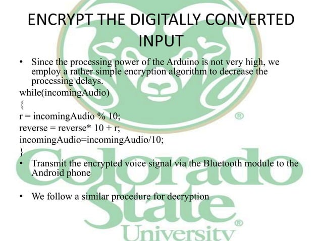 Voice Encryption For Gsm Using Arduino Pptx Digital Audio Computer Software And Applications