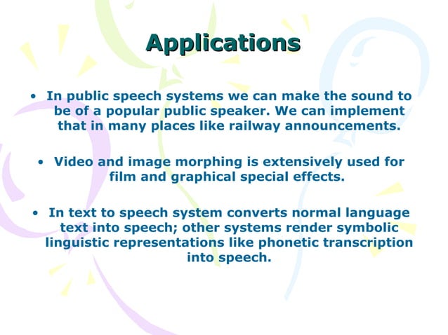 Voice morphing ppt | PPT